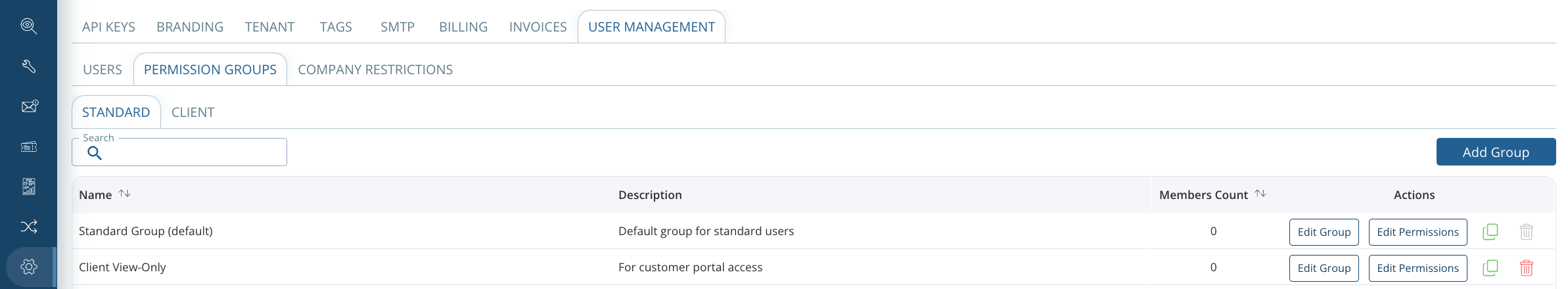 Control access to the in app mailbox – Backup Radar