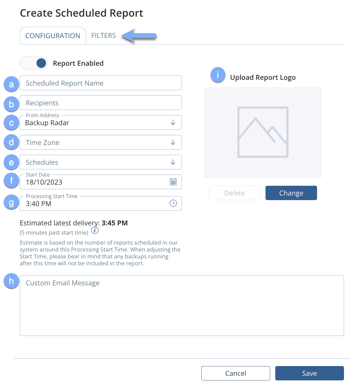 Setting up Scheduled Reporting – Backup Radar