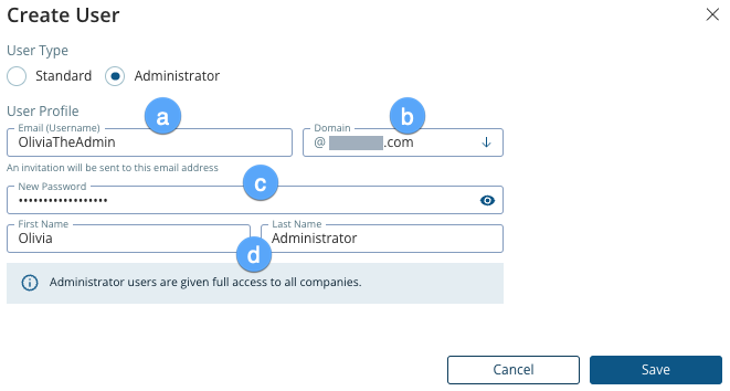 Creating a New User – Backup Radar